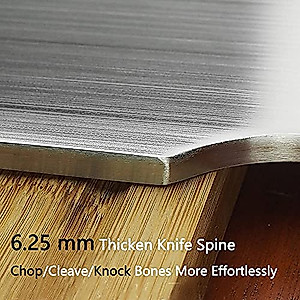 BLADESMITH Meat Cleaver Butcher Axe Bone Chopper Heavy Duty - 6.3'' Bone Cutting Knife Bone Breaker, Stainless Steel Thicken Blade & Pear Wood Handle, for Kitchen/Slaughterhouse Looks Manly