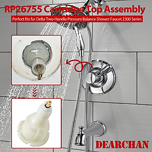 RP26755 Cartridge Top Assembly Sleeve Assembly for Delta Two-Handle Pressure Balance Shower Faucet 2300 Series for Temperature Control