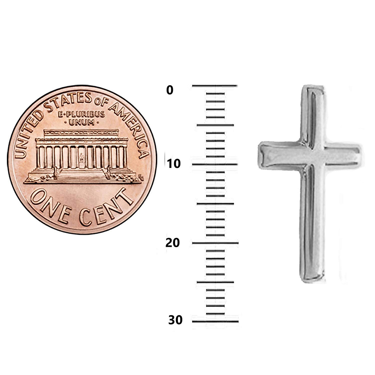 Ritastephens 14K White Gold Sideways Cross Bracelet Adjustable Chain 7-7.5 Inches