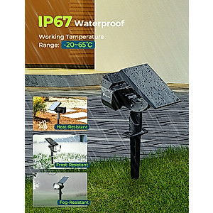 TeamMe 35 LEDs Solar Outdoor Lights, 2-in-1 Upgraded Solar Powered Landscape Spot Lights, Auto On/Off Wall Light for Garden Yard Driveway Pool, IP67 Waterproof Solar Flood Spotlights, 2 Packs