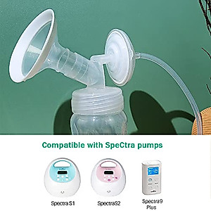 PumpMom 21mm Pump Parts for Spectra S2 Spectra S1 Spectra 9 Plus Breast Pumps, 21mm Flange Backflow Protector Tubing Valves, Not Original Spectra Pump Parts