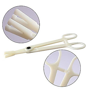 Romlon Piercing Clamps 20Pcs Disposable Plastic Piercing Clamps Including 10Pcs Slotted Piercing Round Forceps and 10Pcs Slotted Piercing Triangle Forceps Ear Nose Piercing Tools Clamps