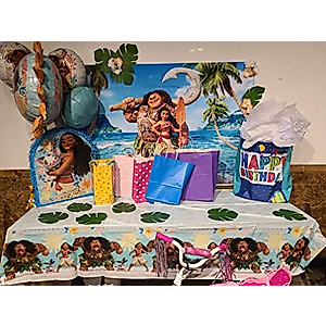Moana Maui Backdrop Girl Birthday Party Background Cake Table Dress-up Banner Supplies Photobooth Props (7X5FT)