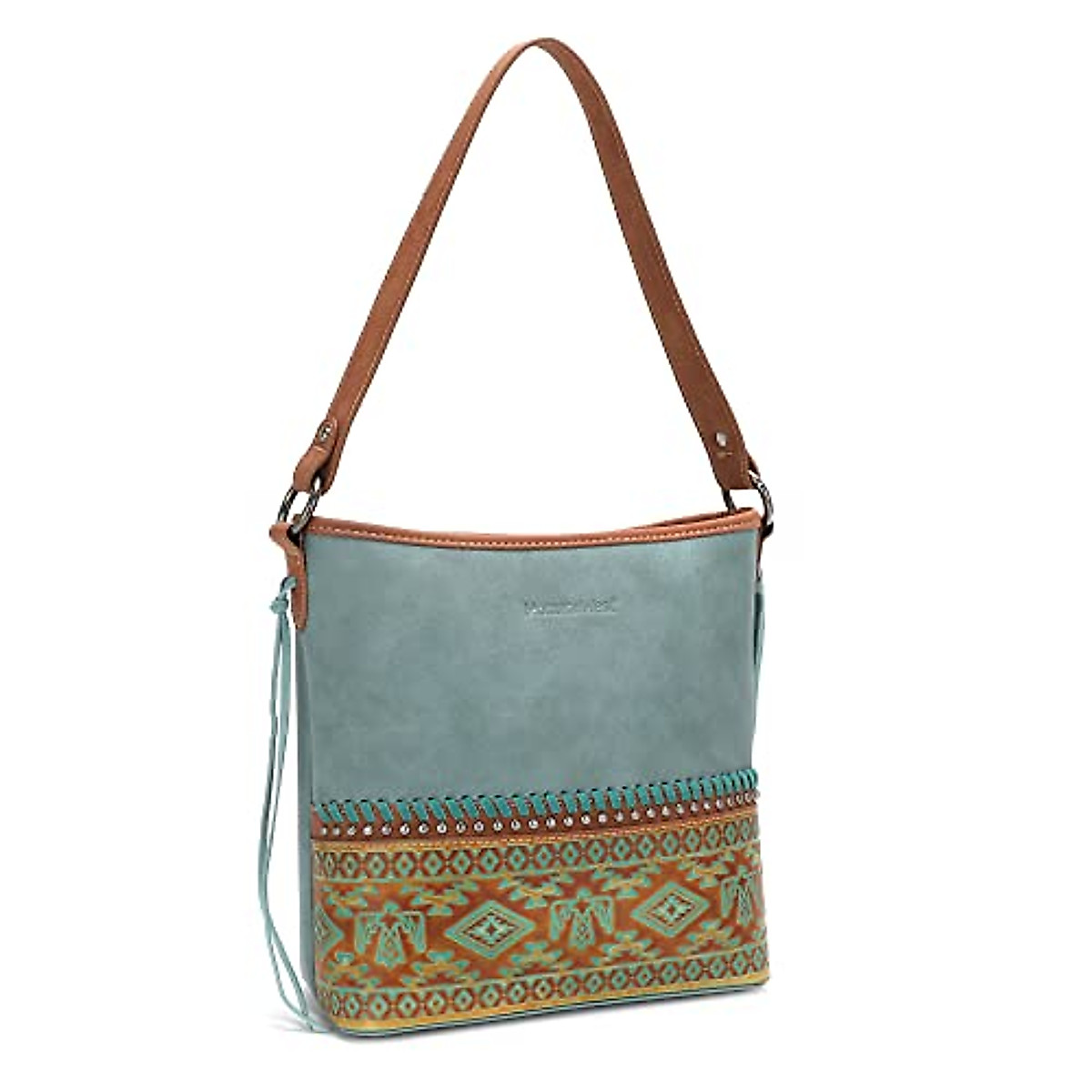 Montana West Leather Bag Big Purses for Women Handbag Tote Fringe Purse Aztec Western Hobo Bags for Women MW1139G-918TQ+W