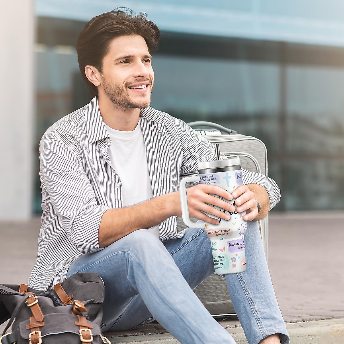 Christian Gifts for Women God Tumbler 40oz Child of God Gifts Coffee Travel Cup - Inspirational Religious Birthday Catholic Spiritual Gift for Sister Friends, Baptism Confirmation Gift for Girls