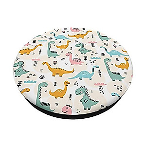 Cute Dinosaur Pattern PopSockets PopGrip: Swappable Grip for Phones & Tablets