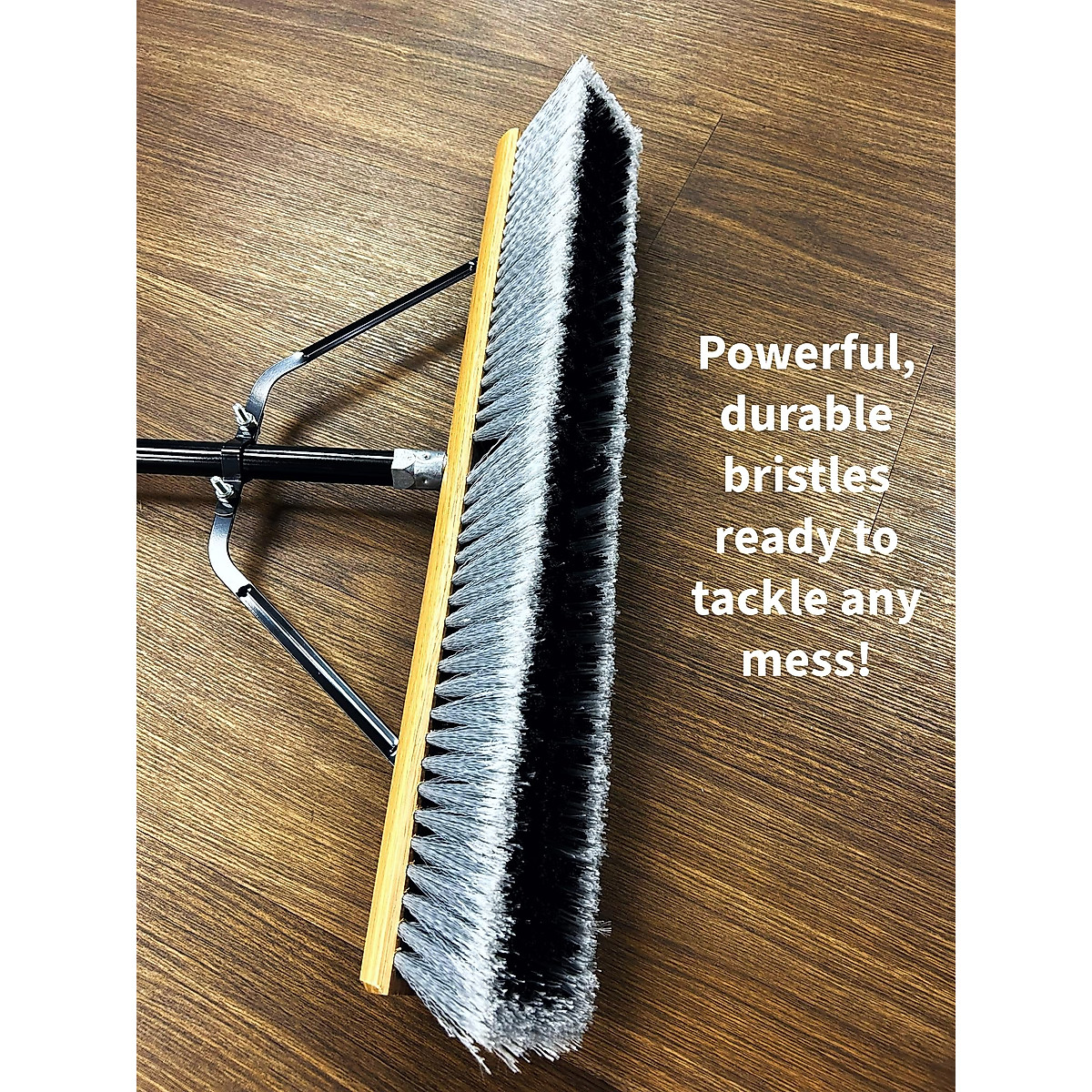 American Select Tubing Pbma24004-2 Heavy Duty 24" Multi-Surface Push Broom with Silver/Black Handle (2 Pack)