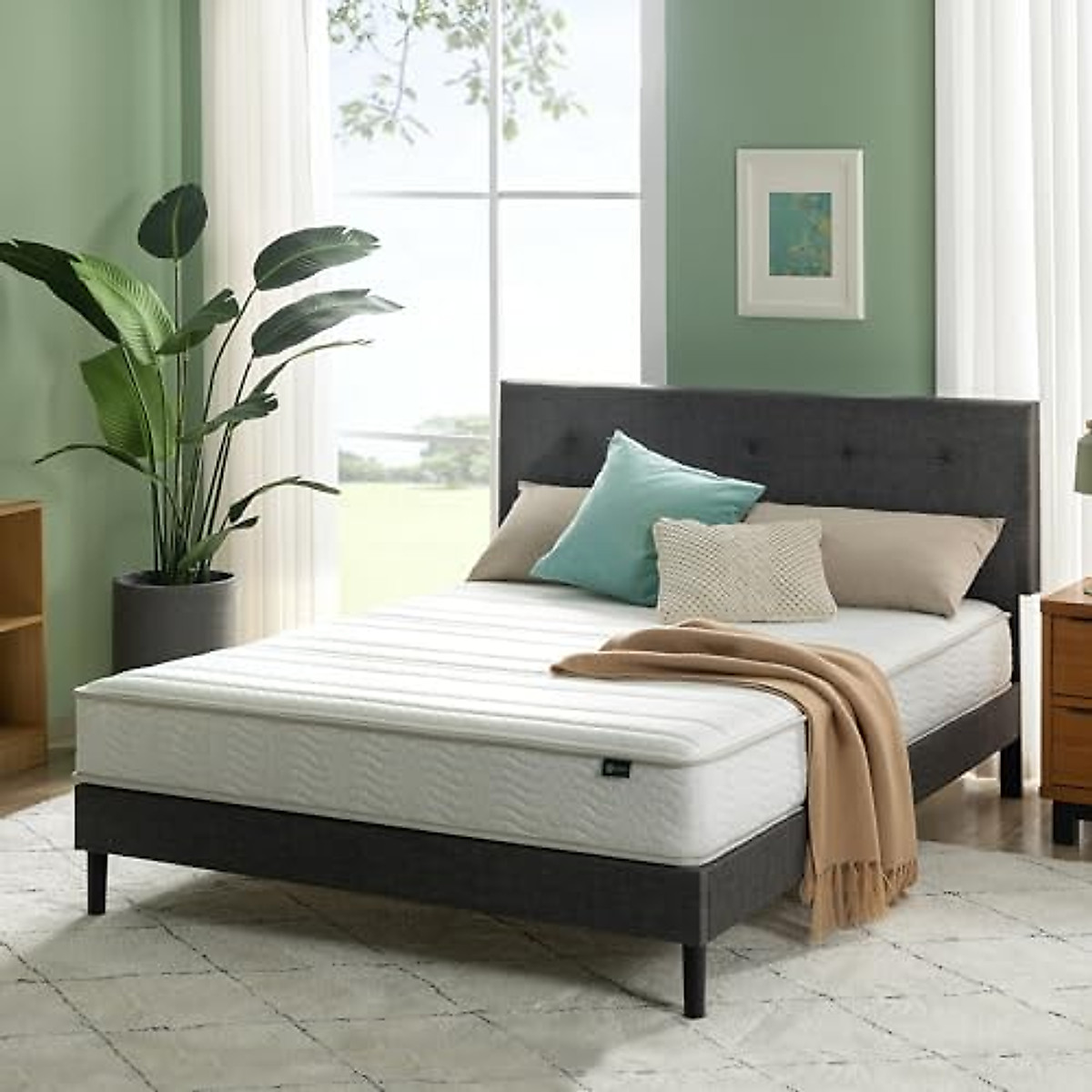 ZINUS 8 Inch Foam and Spring Hybrid Mattress [New Version], King, Fiberglass Free, Medium Firmness, Durable Support, Certified Safe Foams & Fabric, Mattress in A Box