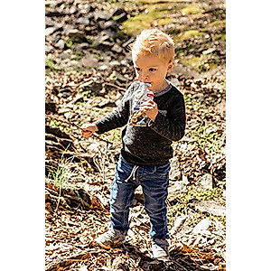 Buon Bambini Soft Sip Baby Food Pouch Toppers, 100% Silicone, Aqua/Blue, 4 Pack, Ideal for Homemade/chunkier Baby Foods