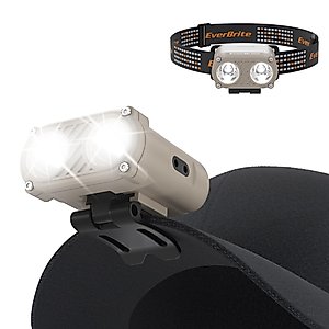 EverBrite Hat Lights Clip On Rechargeable Headlamp with Motion Sensor, 3 Models LED 180° Adjustable Head Lamp to Wear and Clip for Hard Hats, Outdoor Headlight with Red Light for Running, Camping
