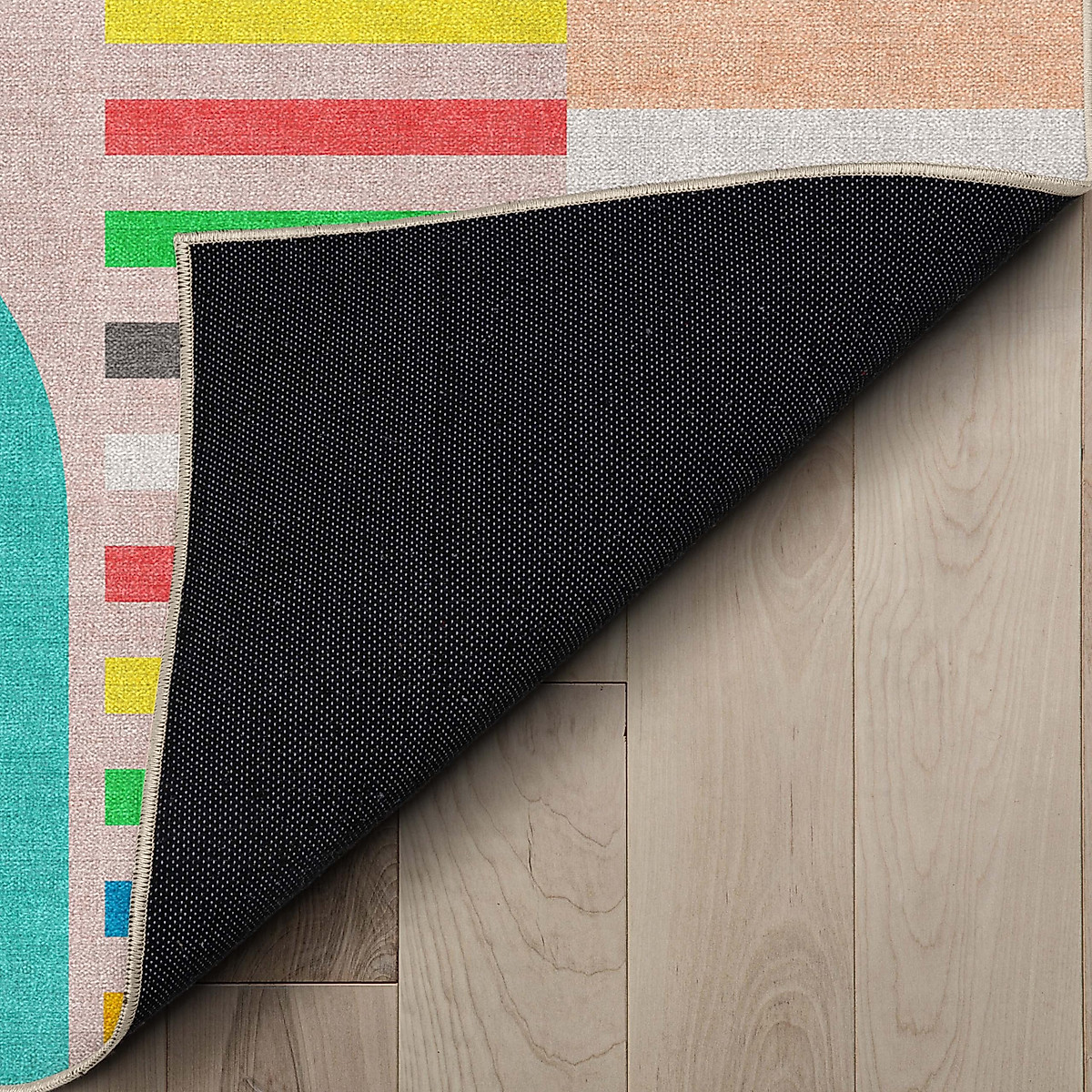 Well Woven Geometric Modern Flat-Weave Washable 7'10" x 9'10" Area Rug - Multi Color Bright Geometric Abstract - for Living Room, Dining Room and Bedroom