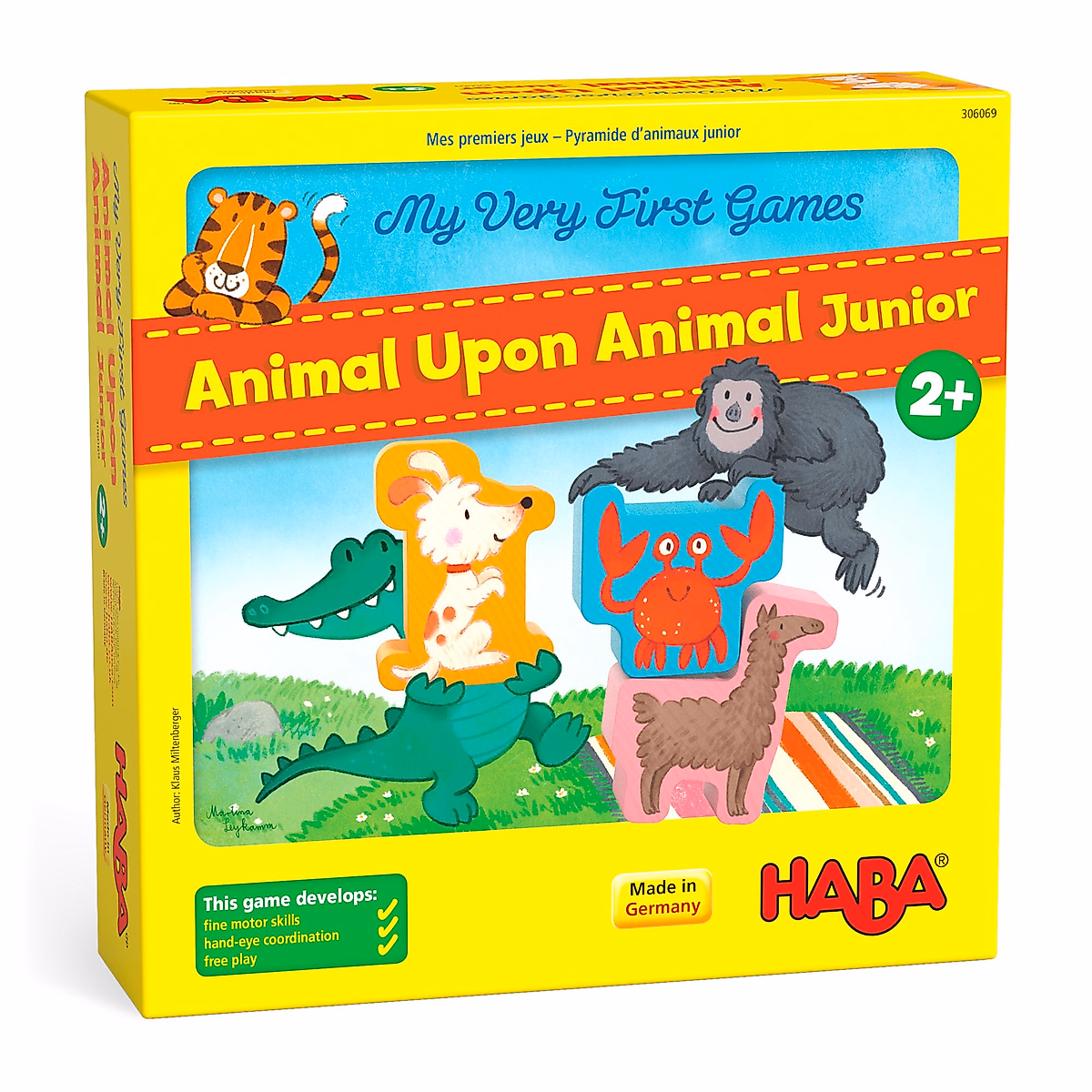 HABA My Very First Games - Animal Upon Animal Junior: Toddler Stacking Game & Toddler Board Games for Preschool Learning Activities & Family Games