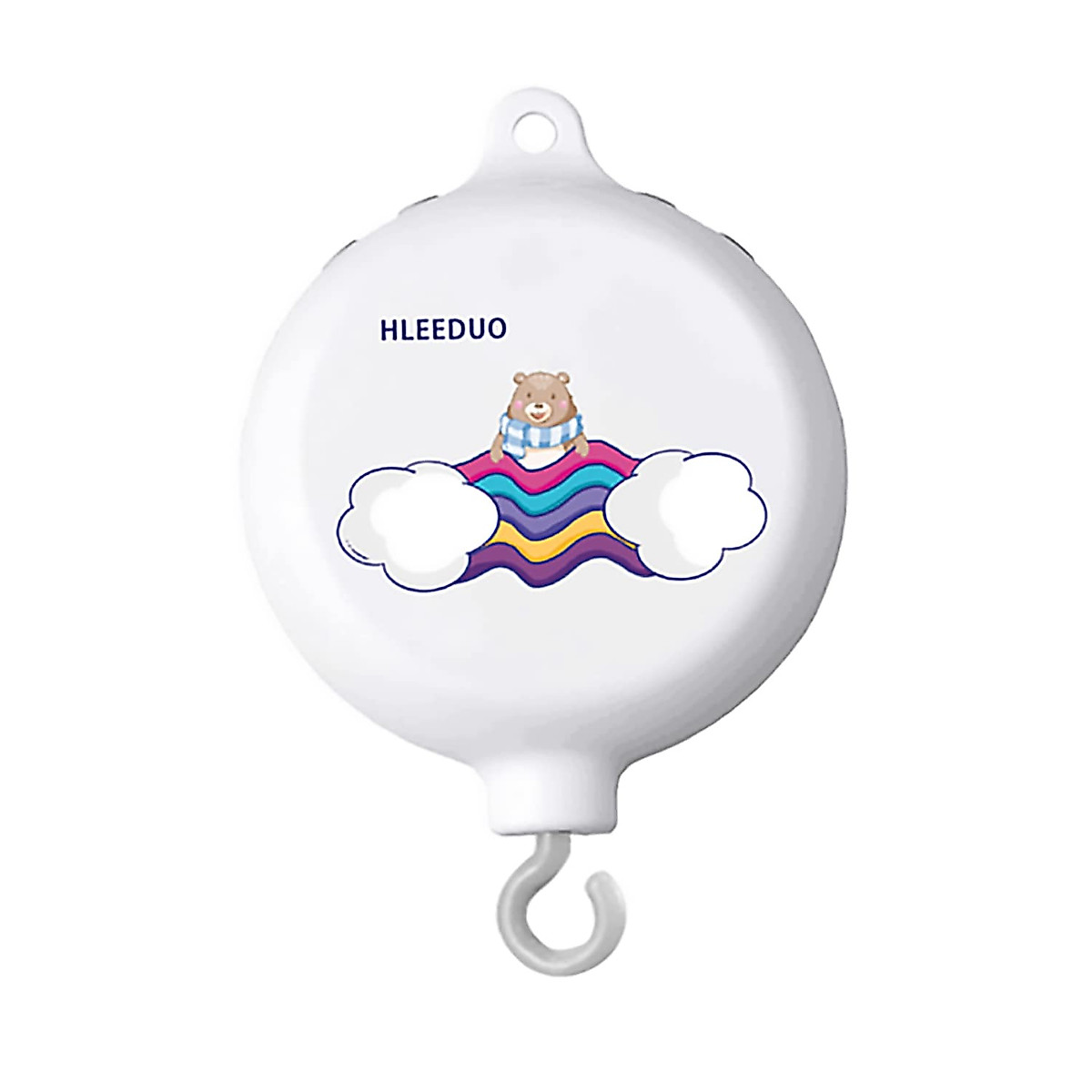 HLEEDUO Crib Mobile Motor, Music Box Spinner with 2 Modes（Turn & Music,Turn Only, Volume Control,12 Lullabies,Portable Sound Machine Baby Sleep,Battery Operated