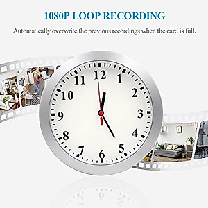 Newwings Hidden Camera Wall Clock Nanny Cam with Motion Detection, Indoor Security Spy Camera for Home and Office, No WiFi Vision No Audio