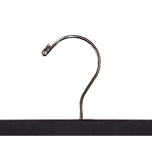 NAHANCO 2214RCCH10 14” Wooden Skirt Slack Hangers with Chrome Hardware Black (Pack of 10)