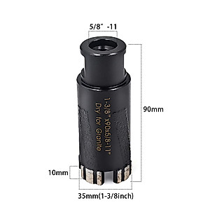 Diapro 2Pcs/ Box 1-3/8'' Dry Diamond Core Drill Bit 5/8'-11 Thread for Granite 35mm Masonry Coring