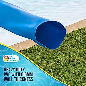 U.S. Pool Supply 2" x 50' Heavy Duty Blue Swimming Pool Backwash Hose with Hose Clamp