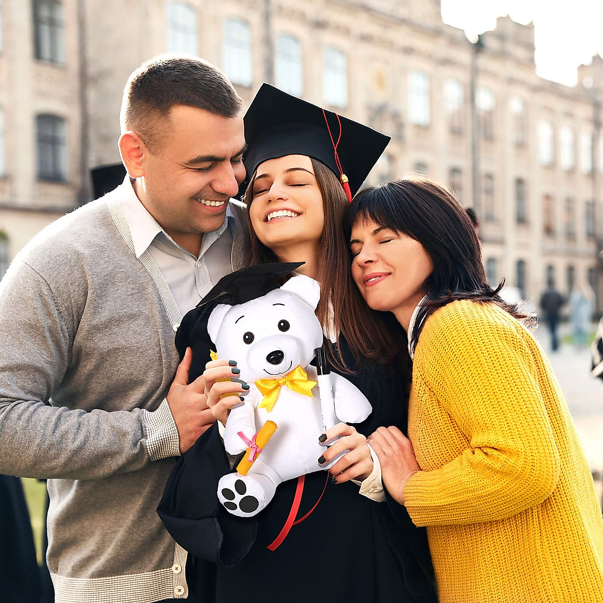 Zomiboo Graduation Autograph Stuffed Animal 2025 Smooth Fabric Stuffed Toy with Congrats Grad Plush Autograph Stuffed Animal with Black Marking Pen for Graduate Student Party(Canvas Dog)