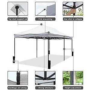 Pop Up Canopy 10x20 pop up Canopy Tent Folding Protable Ez up Canopy Party Tent Sun Shade Wedding Instant Better Air Circulation Outdoor Gazebo with Backpack Bag
