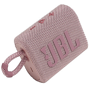 JBL GO 3 Waterproof Ultra Portable Bluetooth Speaker Bundle with gSport Deluxe Hardshell Case (Pink)