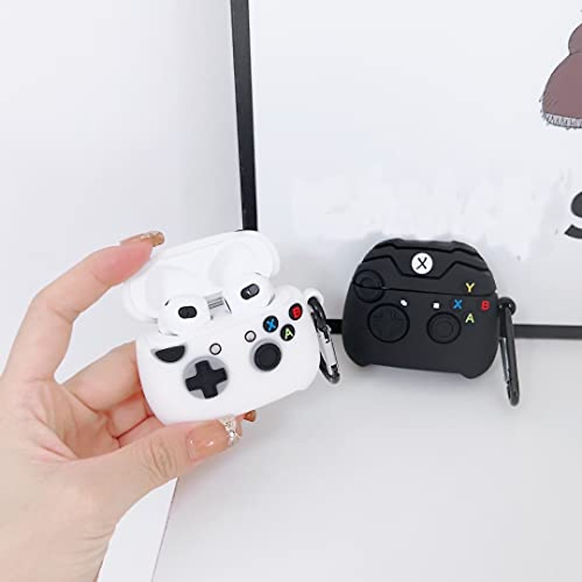 【2 Pack】 Aerymli 3D Game Controller Case for Airpods 3rd Case,3D Cool Airpod 3rd Case,3D Cute Kawaii Cool Unique Game Controller Shape Kids Teens Boys Men Soft Case for Airpods 3rd Gen 2021 Case