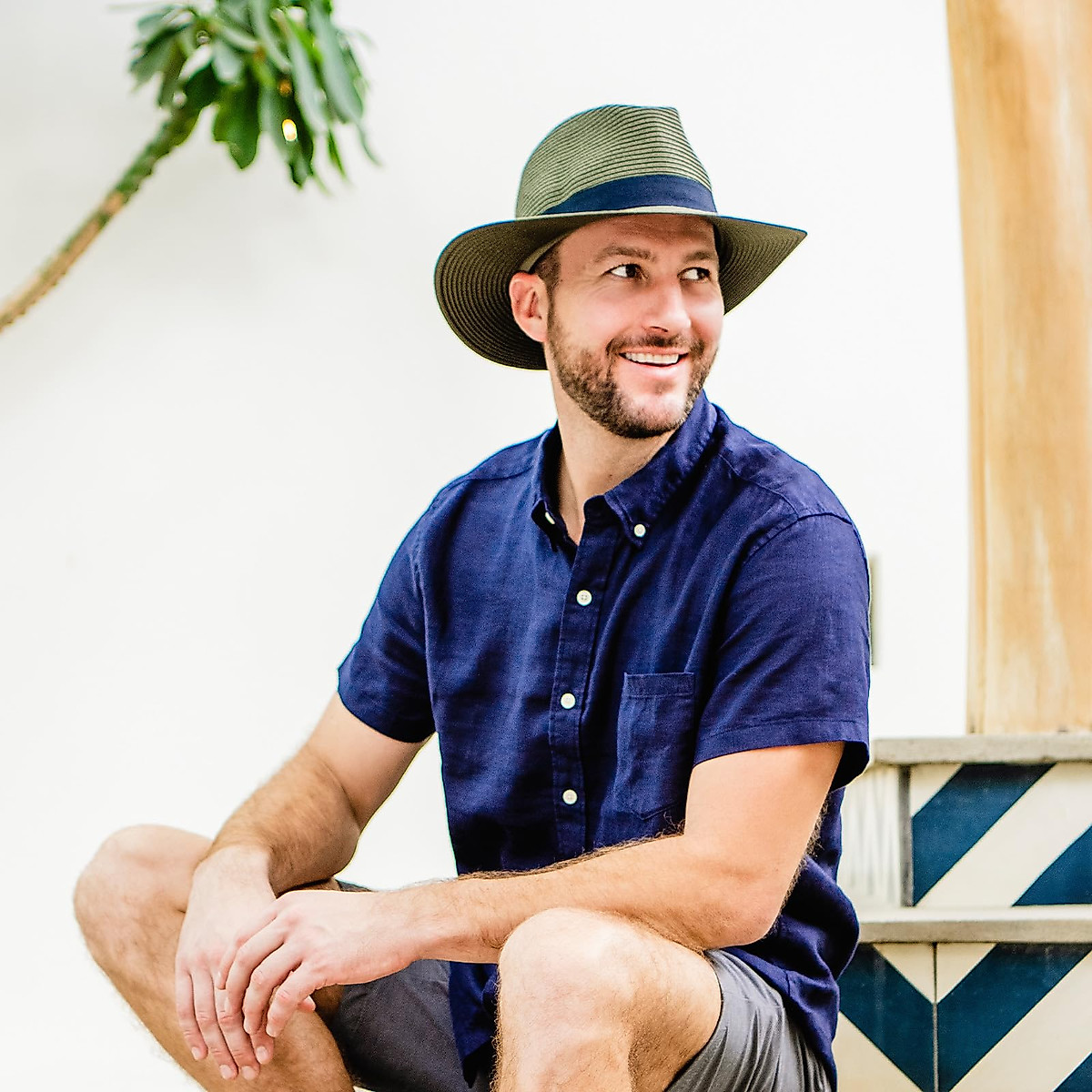 Wallaroo Palm Beach Fedora (Olive, L/XL) – UPF 50+ UV Sun Protection, Wide Brim, Stylish Design, Adjustable Size – Classic Sun Hat for Outdoor Events, Travel, and Everyday Wear