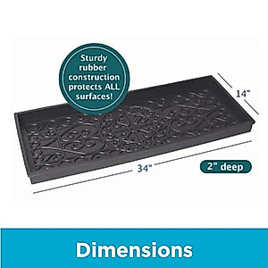 BIRDROCK HOME Rubber Boot Tray - 34 inch Decorative Boot Tray for Entryway Indoor - Shoe Tray