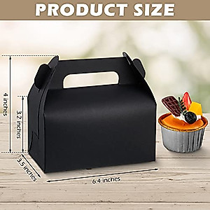 100 Packs Black Gable Boxes 6.4 x 3.6 x 4 Inches Gable Candy Treat Boxes Small Goodie Gift Boxes Party Favor Boxes for Kids Birthday Wedding Party Shower Halloween