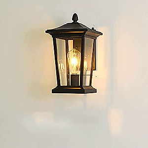 FXJ Outdoor Wall Sconce Exterior Light Wall Mount Porch Lamp Fixture Rustproof Waterproof Rustic Matt Black Front Door Lighting (Color : A)