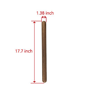 Miokun 2 Pack Wood Extra Long Thickened Rolling Pin for Baking, Round Design at Both Ends (17.7 X 1.38 inches)