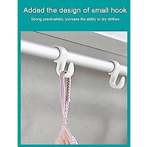 SEANESZTI Retractable Clothes Drying Rack, Wall Mounted Clothes Drying Rack, Foldable White Clothes Drying Rack, Hanging Racks for Laundry Room, Space Saving Clothes Drying Rack with 4 Hooks