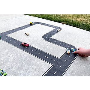PlayTape Road Tape for Toy Cars - Sticks to Flat Surfaces; No Residue; 2-Pack of 30 ft. x 4 in. Black Road