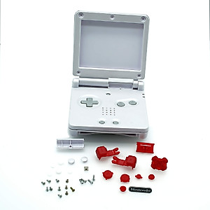 PartEGG Full Housing Shell Case kit Replacement for Nintendo Game Boy Advance SP GBA White