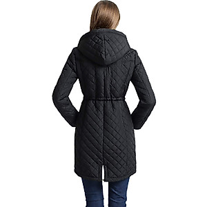 BGSD Women Angela Waterproof Quilted Parka Coat Novelty Winter Jacket Black X-Large