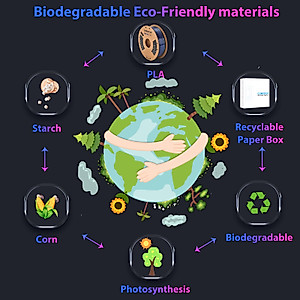 Comgrow PLA 3D Printer Filament Black and PLA 3D Printer Filament White