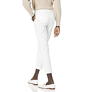 Amazon Essentials Women's Mid-Rise Slim-Fit Cropped Tapered Leg Khaki Pant, Bright White, 12