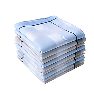 BonjourMrsMr Men's Handkerchies 100% Cotton Hanky 3 Piece Gift