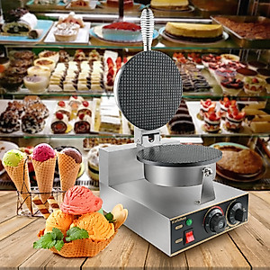 Commercial Waffle Cone Maker Ice Cream Cone Machine 1200W Non Stick Coating Timer and Temperature Control Use for Home Restaurant Dessert Station Hotel Bakery Gift
