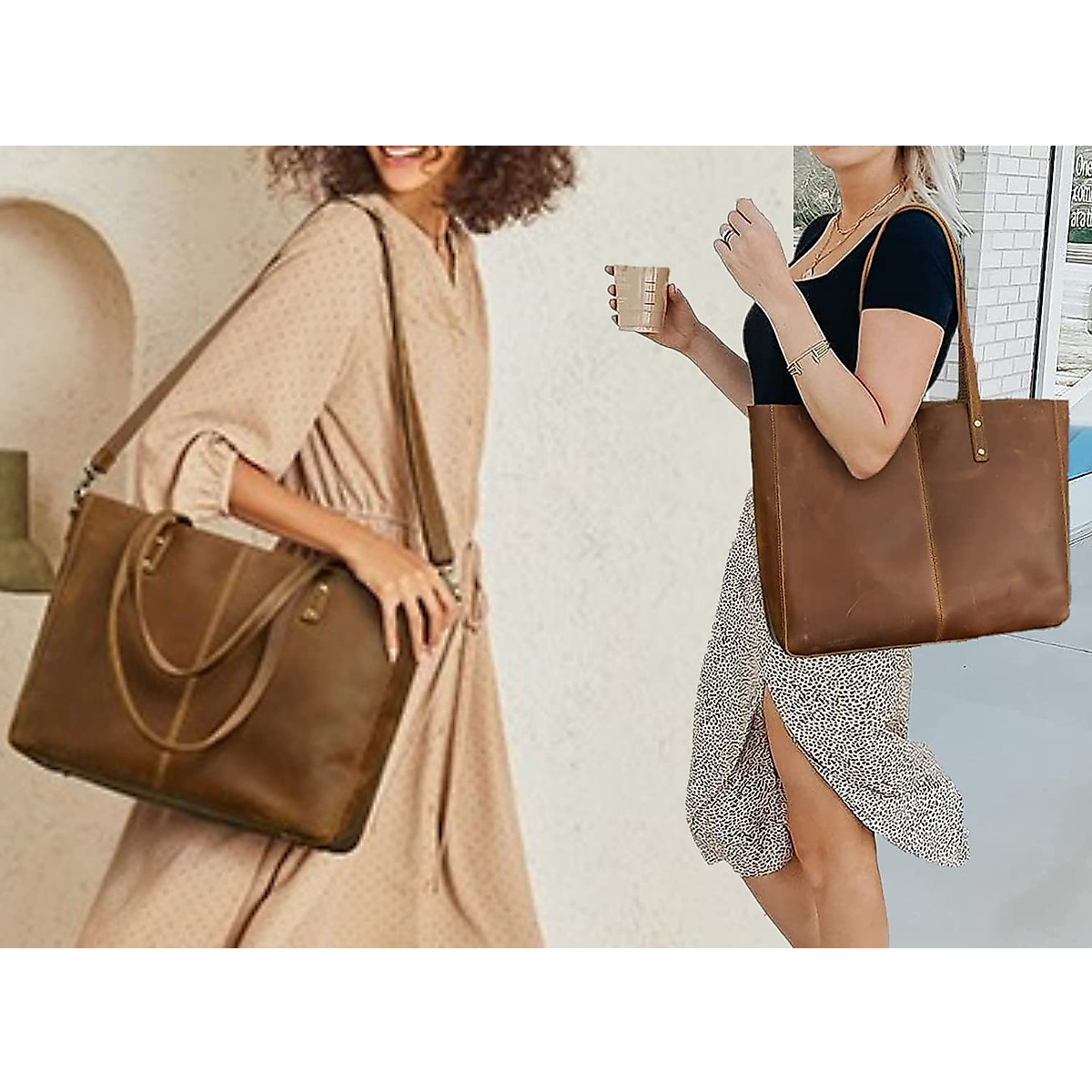 Leather Fair WOMENS LEATHER TOTE HANDBAG FOR LIFETIME WITH INNER BAG