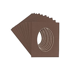 CountryArtHouse Chocolate Brown Acid Free 8x12 Oval Picture Frame Mat with White Core Bevel Cut for 6x9 Pictures - Fits 8x12 Frame - Pack of 1 Matboard