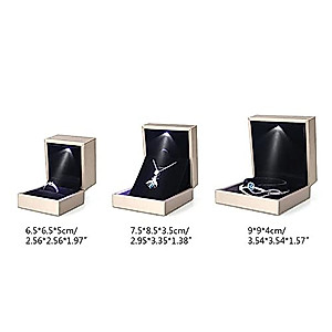 ZZYINH AN207 LED Light Jewelry Display Bracelet Necklace Wedding Engagement Ring Box Storage Case Holder Gift Small Jewelry (Color : S3)