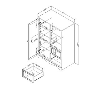 South Shore 1-Door Armoire with Adjustable Shelves and Storage Drawers, Espresso