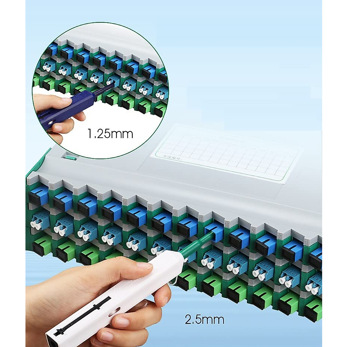 Enajucy 2pcs Fiber Optic Cleaner - for 1.25mmLC/MU 2.5mm SC/F C/STE2000 Glass Fiber Cleaning Pen - for Fiber Optic Connectors Cleaning