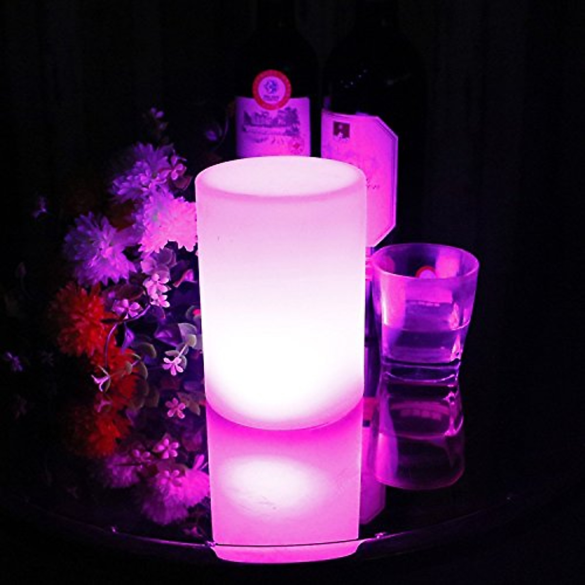 AMZSTAR LED Mood Lights, Cylinder Led Light with Remote Indoor and Outdoor Use 16 Color Changing Dimmable Led Pond Light Mood Light for Garden Party Decoration(Cylinder 10x10x15cm)