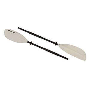 Attwood Kayak Paddle, Asymmetrical, 2-Piece, Heavy-Duty Aluminum with Comfort Grips, 7 Feet