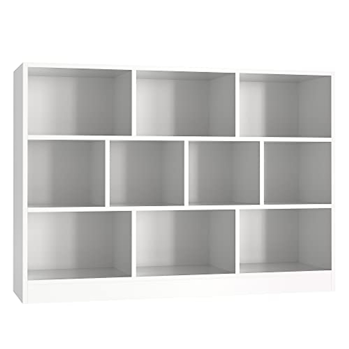 Cozy Castle White Bookshelf, 3-Tier Open Shelf Bookcase, 10 Cube Storage Organizer with Anti-Tilt Device, Freestanding Book Storage Shelves for Bedroom, Living Room