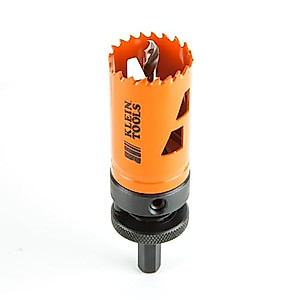 Klein Tools 31922 Bi-Metal Hole Saw, 1-3/8-Inch for Cutting Stainless Steel, Mild Steel, Drywall, Wood and Plastic, with Easy Slug Removal