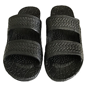 Pali Hawaii Kids Classic Jandals Sandals (5, Black)