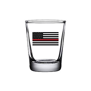 Rogue River Tactical Thin Red Line Shot Glass Gift For Fire Fighter Firefighter FD Fire Department