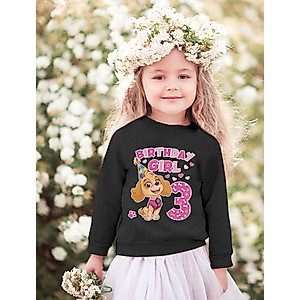 Birthday Girl Paw Patrol Skye 3rd Birthday Toddler Kids Sweatshirt 3T Black